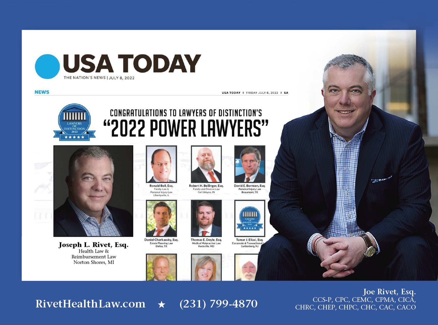 Joe Rivet Named 2022 Power Lawyers | Rivet Health Law, PLC